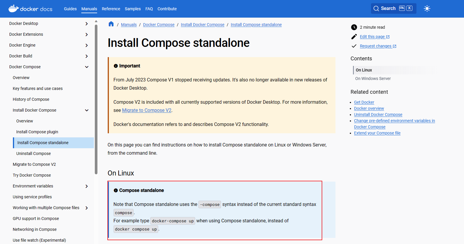 Docker Compose 与 Docker Compose 的区别说明 运维小弟